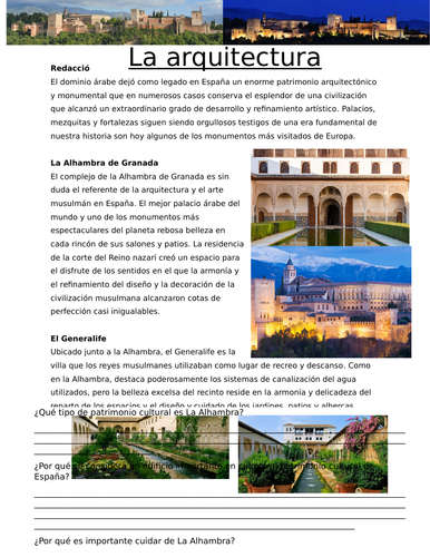 KS5 Spanish : Architecture & Culture in Spain | Teaching Resources