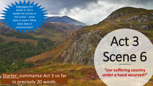 Act 3 Scene 6 Macbeth GCSE English Literature 9-1 | Teaching Resources