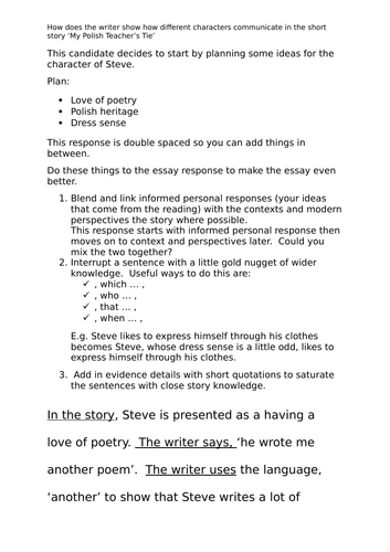 My Polish Teacher's Tie Essay Improvement Activity | Teaching Resources