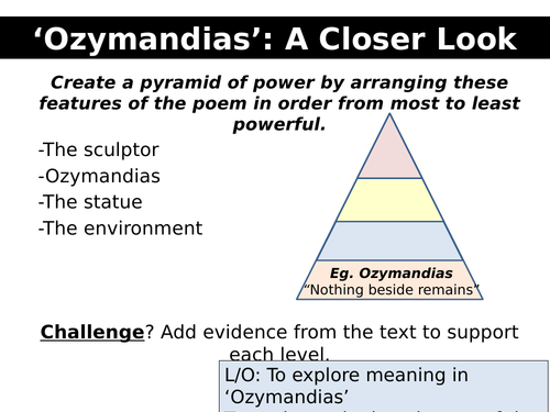 'Ozymandias' by Shelley - AQA Literature, Poetry Conflict Cluster ...