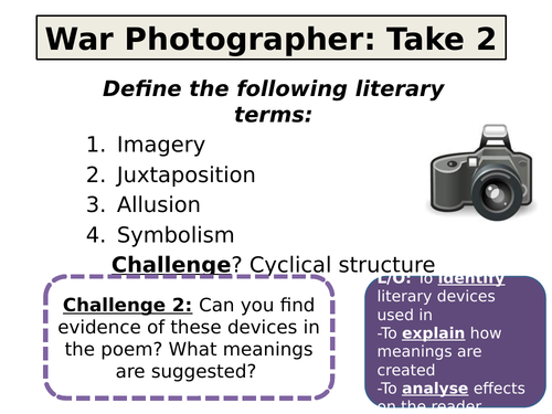 'War Photographer' by Carol Ann Duffy - AQA Literature Poetry Conflict ...