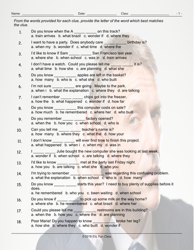 Embedded Questions Multiple Choice Worksheet | Teaching Resources