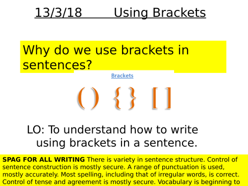 How to use Brackets (parenthesis) worksheet and lesson. | Teaching ...