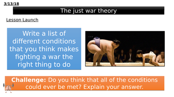 The just war theory | Teaching Resources