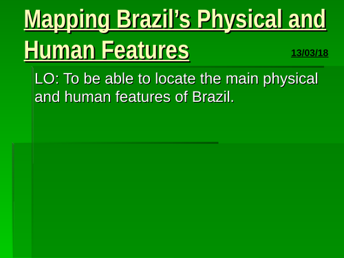 Physcial and Human features of Brazil | Teaching Resources