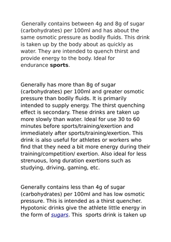 Unit 11 Sports Nutrition level 3 BTEC | Teaching Resources