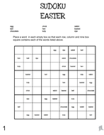 Easter vocabulary sudoku puzzles | Teaching Resources