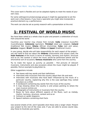 Music Cover lesson bundle. 3 lessons. IT and/ or Library resources ...