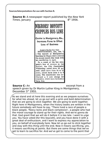 Mock Exam: Civil Rights and Vietnam War paper 3 Edexcel 9-1 GCSE ...