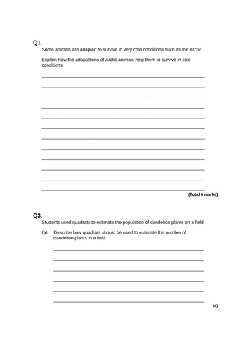 B16.7-8 Adaptations in plants and animals | Teaching Resources
