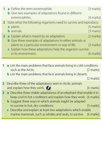 B16.7-8 Adaptations in plants and animals | Teaching Resources