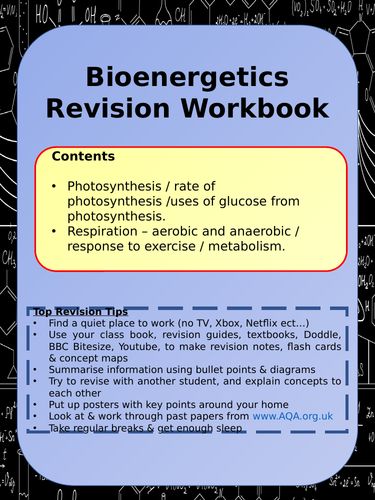 AQA 1-9 GCSE Biology (Science) Bioenergetics Work Booklet & Revision ...