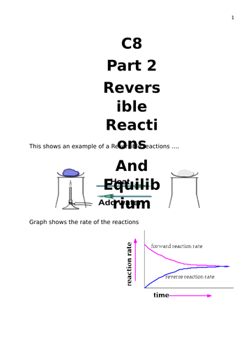 New 9-1 GCSE Chemistry GCSE reversible reactions and Equilibrium- Full ...
