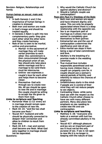 AQA Religious Studies B 2016 Theme A Revision | Teaching Resources