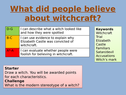 Edexcel: Crime and Punishment - Witchcraft | Teaching Resources