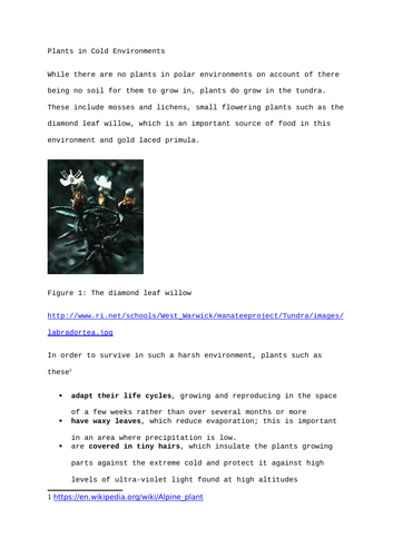 Cold Environments - Getting Started GCSE | Teaching Resources Cold Environments - Getting Started GCSE | Teaching Resources