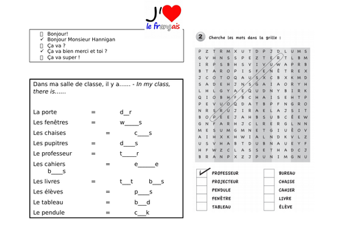 Classroom objects - ma salle de classe | Teaching Resources