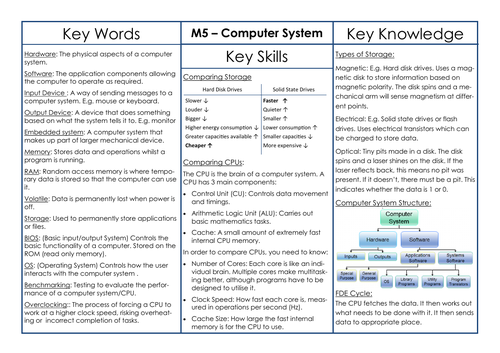 GCSE Computer Science Knowledge Organiser - Computer System | Teaching ... GCSE Computer Science Knowledge Organiser - Computer System | Teaching ...