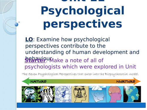 *New* Level 3 BTEC Unit 11 Psychological Perspectives *Whole Unit ...