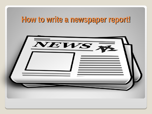 News report | Teaching Resources