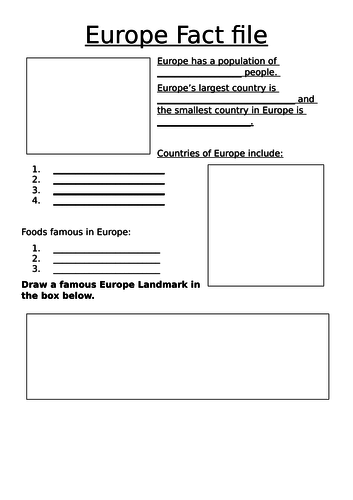 Europe Factfile lesson resources and presentation KS1 CONTINENTS EUROPE ...