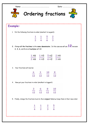 Ordering Fractions - 2 activity booklets | Teaching Resources