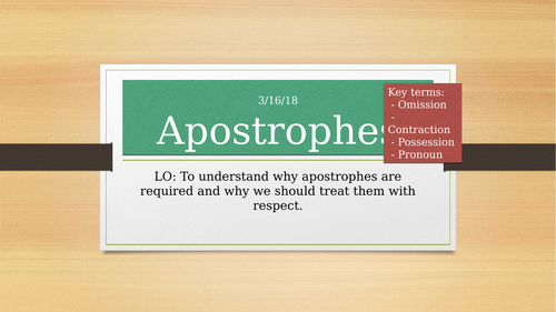 The Definitive Guide to Apostrophes | Teaching Resources