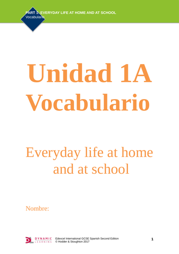 Unit 1 Everyday life at home and school (A -house & home) - Edexcel ...