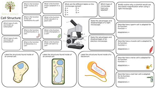 Cell Structure and Microscopy Revision Mats - AQA Combined Biology GCSE ...