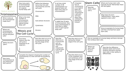 Cell Division Revision Mats - AQA Combined Biology GCSE | Teaching ...