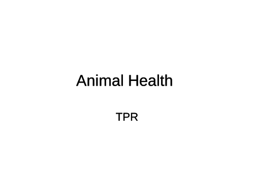 Animal Health TPR Temperature Pulse Respiration | Teaching Resources