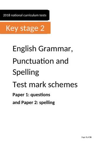 KS2 SpaG Test Practice Papers (SATs) | Teaching Resources