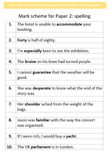 KS2 SpaG Test Practice Papers (SATs) | Teaching Resources