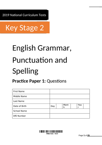 KS2 SpaG Test Practice Papers (SATs) | Teaching Resources