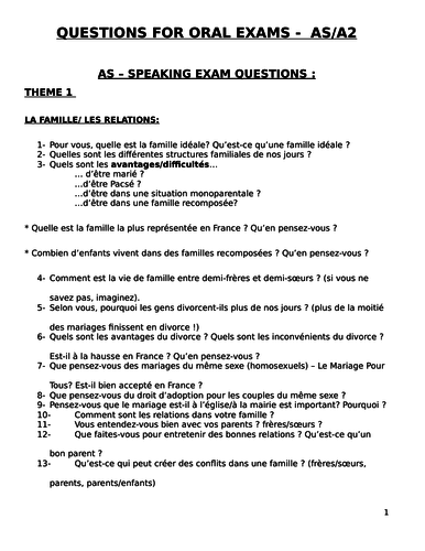 THE COMPLETE BOOK OF CONVERSATION QUESTIONS FOR AS/A-LEVEL-FRENCH ...
