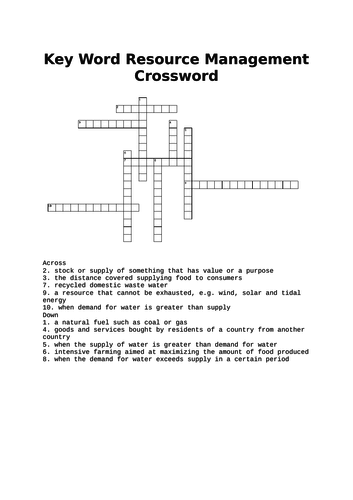 KS3 Resource Management SoW (new GCSE) | Teaching Resources