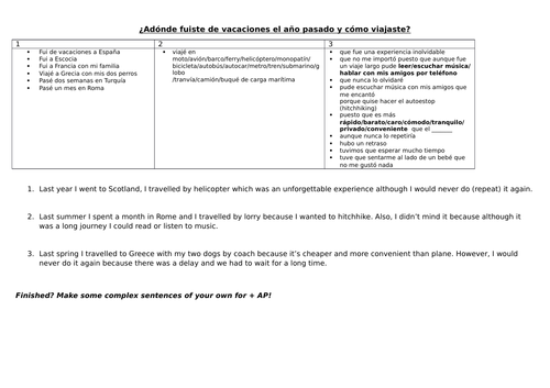 New Spanish GCSE - Unit 8 - Holidays/vacaciones FULL HALF TERM ...