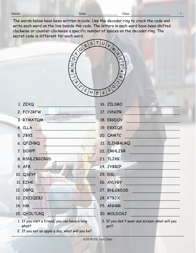 Conditional Sentences Types 0 & 1 Decoder Ring Worksheet | Teaching ...