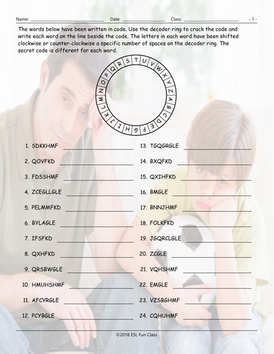 Gerunds Decoder Ring Worksheet | Teaching Resources