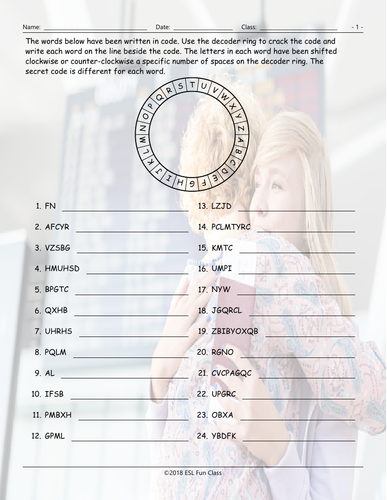 Infinitives Decoder Ring Worksheet | Teaching Resources