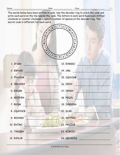 Past Perfect Tense Decoder Ring Worksheet | Teaching Resources