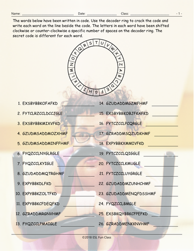 Present Perfect Continuous Tense Decoder Ring Worksheet | Teaching ...
