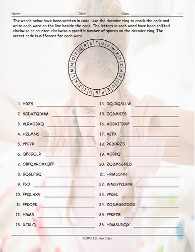 Present Simple Tense-Verb Be Decoder Ring Worksheet | Teaching Resources