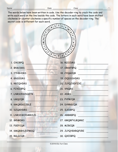 Superlative Adjectives Decoder Ring Worksheet | Teaching Resources