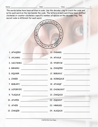 Tag Questions Decoder Ring Worksheet | Teaching Resources