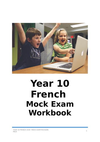 GCSE French student revision workbook (Week 1 - Friends, family ...