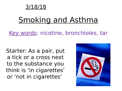 KS3 Smoking and Asthma | Teaching Resources