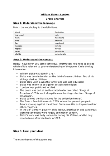 William Blake's London | Teaching Resources