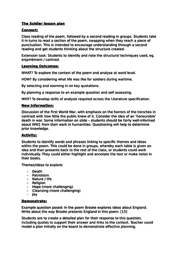 The Soldier | Teaching Resources