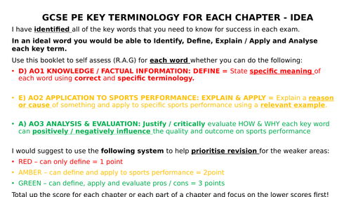 AQA GCSE PE HOT SEAT & KEY TERMINOLOGY REVISION FOR BOTH PAPERS ...